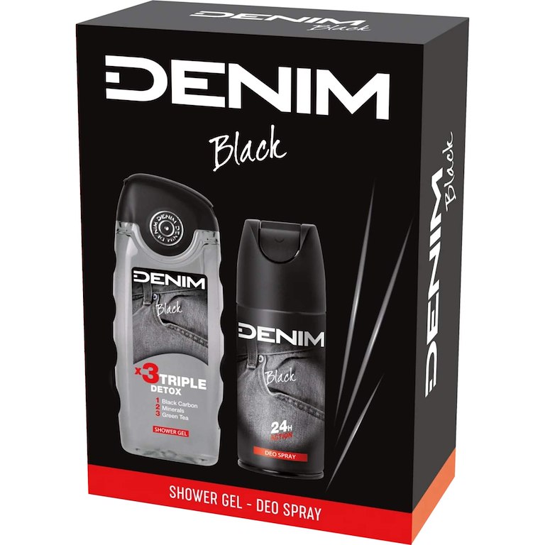 P.P.DENIM BLACK DEO SPRAY 150ML+GEL TUŠ.250ML
