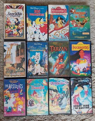 Vhs kasete sa Disney-vim crtanim filmovima