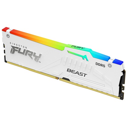 Kingston 16GB (1x16GB) DDR5 6000MT/s CL30 FURY Beast White RGB EXPO memorija KF560C30BWEA-16