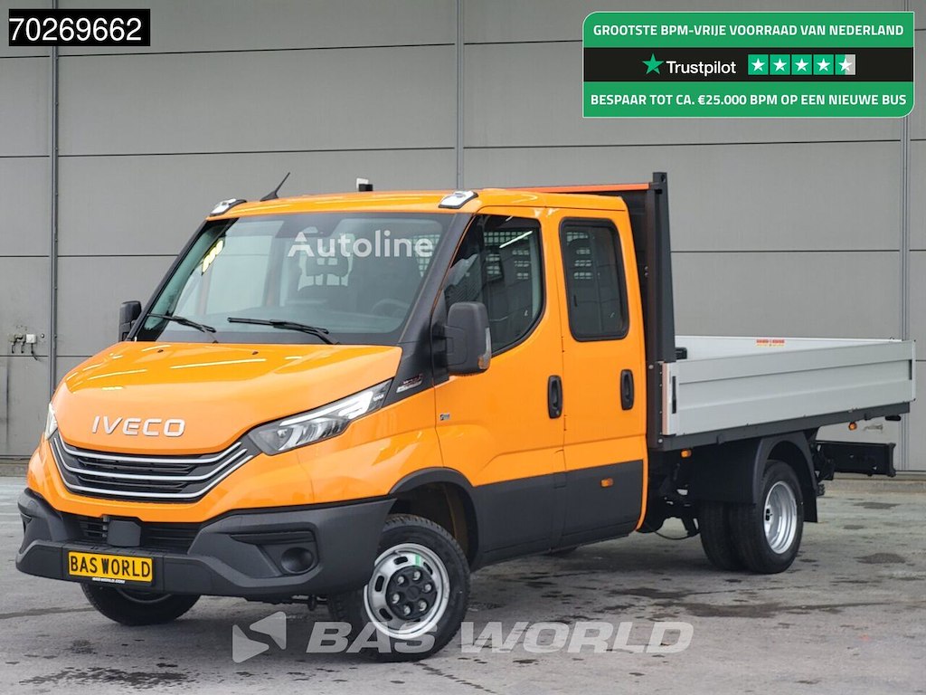 Novi IVECO Daily 35C21 BPM VRIJ! 3.0 210PK 2025model Dubbel Cabine Open laa kamion s ravnom platformom < 3.5t