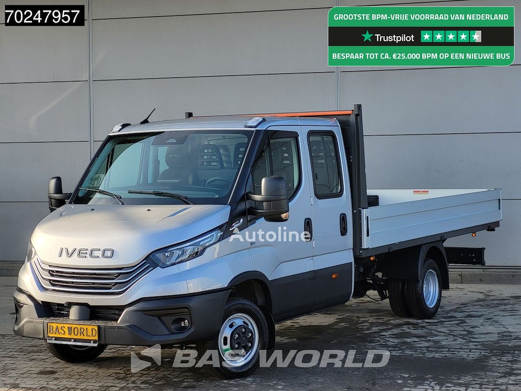 Novi IVECO Daily 35C18 BPM VRIJ! 3.0L Automaat 180PK Dubbel Cabine Open Laa kamion s ravnom platformom < 3.5t