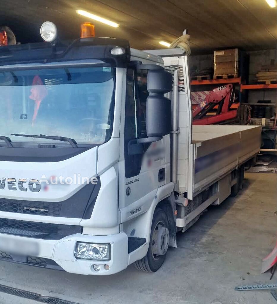 IVECO 75E-210 *ONLY 65tkm *HMF 535 *BED 5.86m *EURO 6 kamion s ravnom platformom