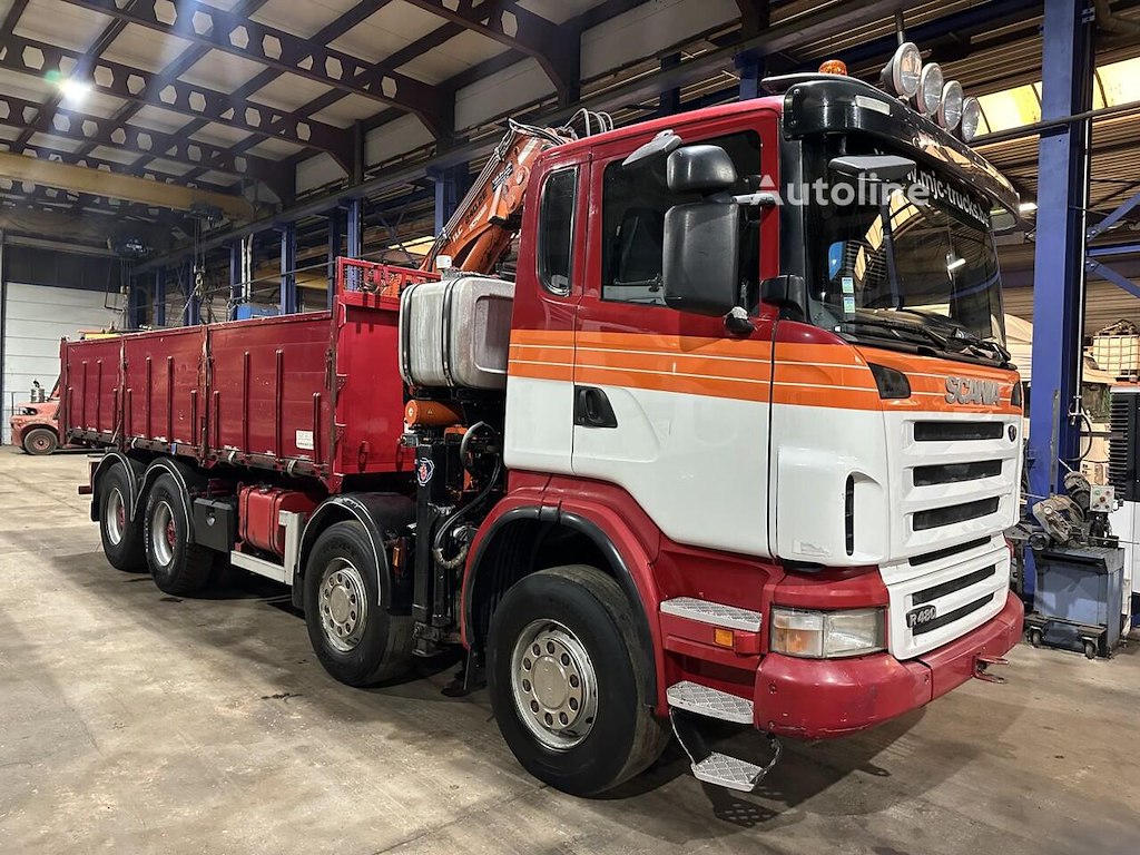 Scania G480 8x4 TIPPER + CRANE ATLAS 240.E4 + RADIO - STEEL SPRING / BI kamion s ravnom platformom