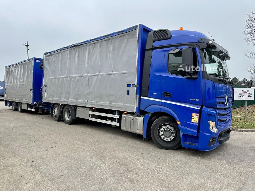 Mercedes-Benz Actros 2645 6x2 105m³ JUMBO + RETARDER + KRAN PALFINGER PK 19.00 kamion sa klizna zavesa cerada + prikolica sa kliznom ceradom