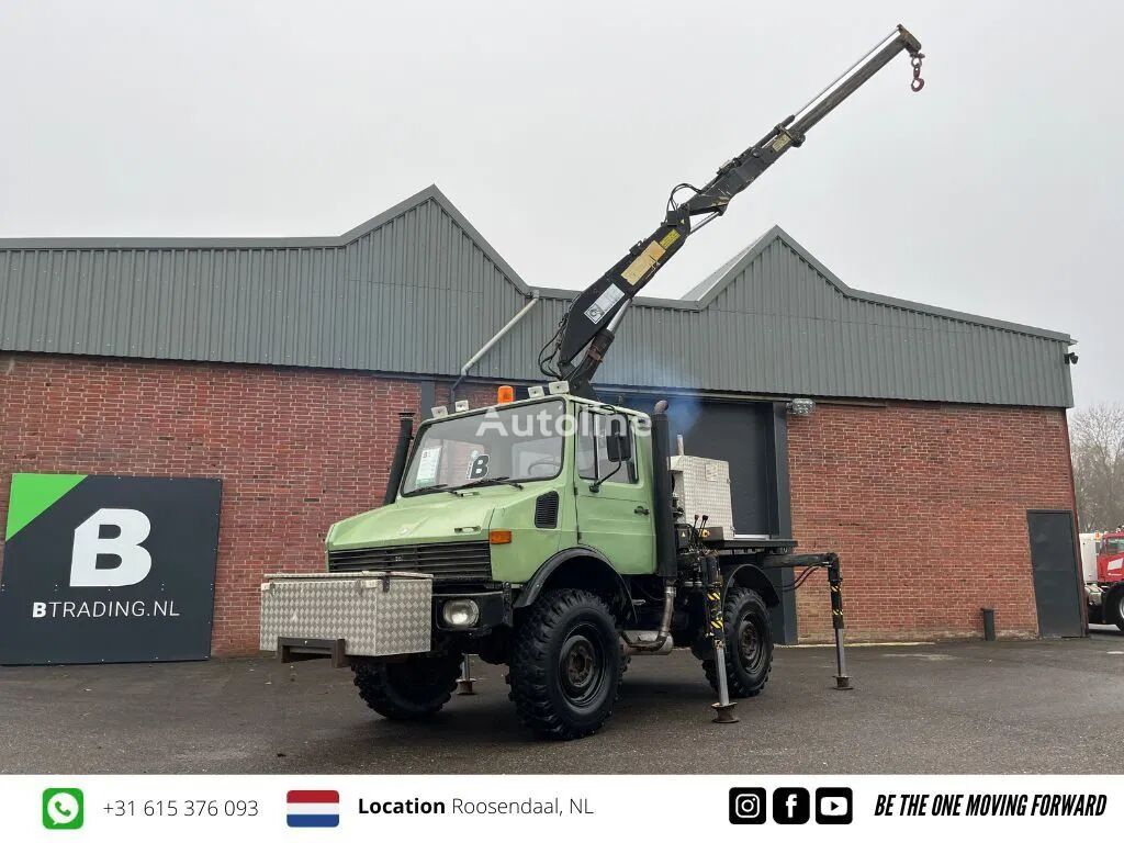 Mercedes-Benz UNIMOG 424/U1000 - HIAB 550 - 4x4 - 6 cilinder - 40.591 kamion platforma
