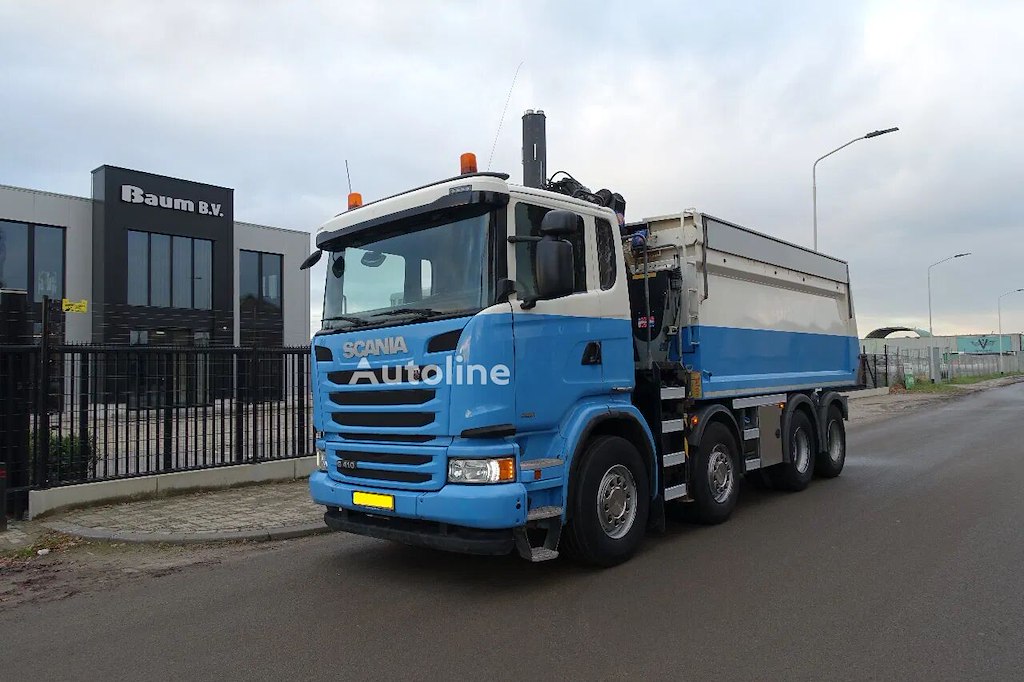 Scania G 410 8X4 KIPPER + HMF 1643 Z 2 KRAAN / HOLLAND TRUCK / PERFECT kamion za prevoz metalnog otpada