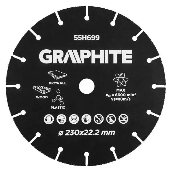 Rezni disk 230 mm za metal i plastiku – GRAPHITE 55H699