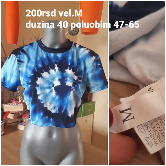 Kratka majica (crop top) sa tie-dye šarom