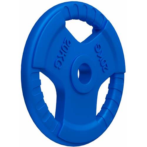 GORILLA SPORTS Gumirani olimpijski teg (20 kg / Plavi)