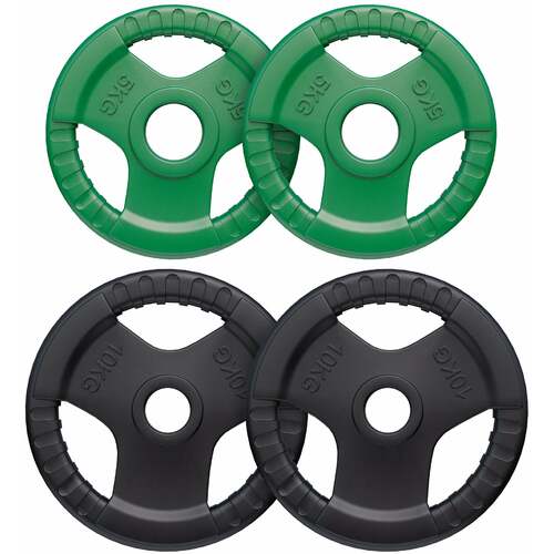 GORILLA SPORTS Set gumiranih olimpijskih tegova (2x5 kg i 2x10 kg)