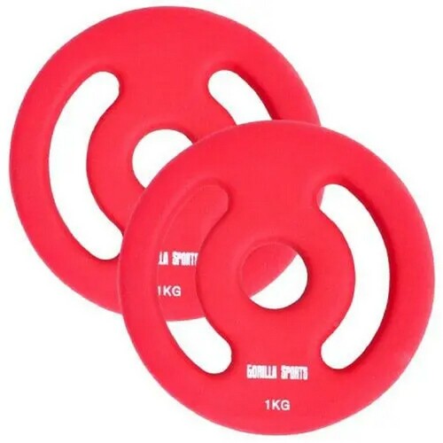 GORILLA SPORTS Set od 2 gumirana tega 30 mm (2 x 1 kg)