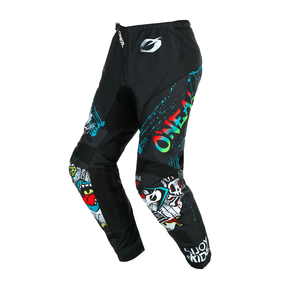 Pantalone Motocross ONEAL ELEMENT RANCID crno žute dečije
