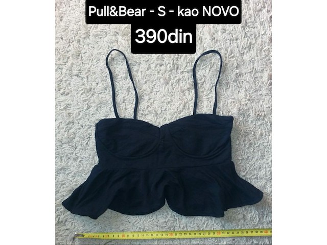Pull&;;Bear majica crna ženska S/36 - kao NOVO