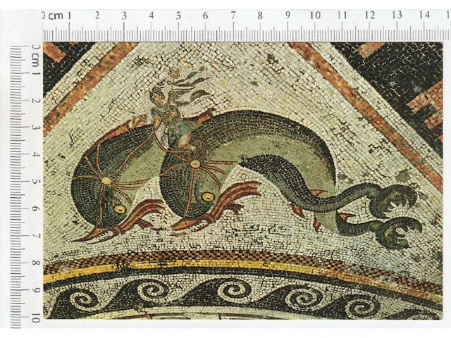 Greece - Delos - Mosaic of the Dolphins. Eros - Hermes