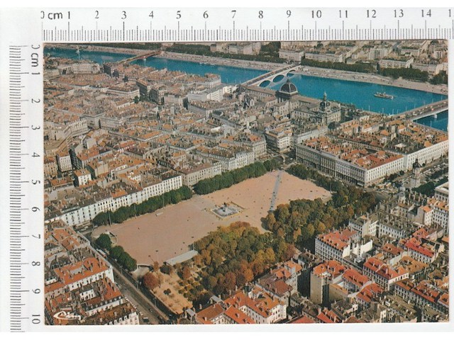 Lyon - Vue aerienne - Place Belecour, Lion, Francuska