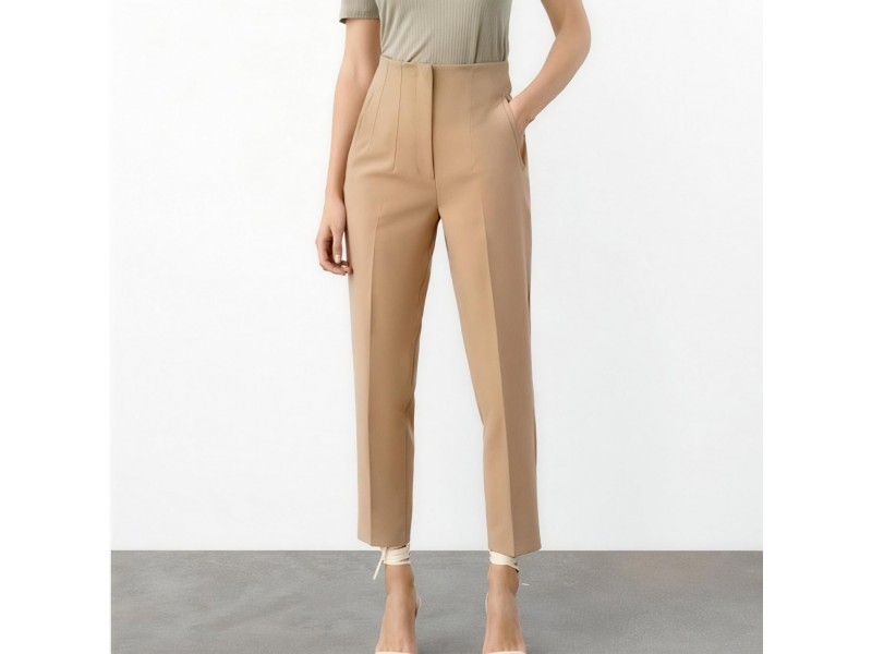 ZARA CAMEL HIGH WAIST NOVO