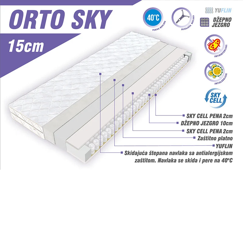 Dušek Za Krevetac Orto Sky | 120x60cm
