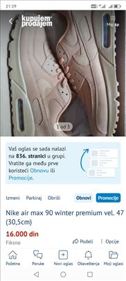 Nike air max 90 winter premium vel. 47 (30,5cm)