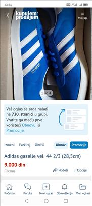 Adidas gazelle vel. 44 2/3 (28,5cm)