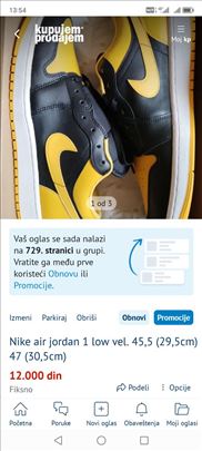 Nike air jordan 1 low vel. 45,5 (29,5cm)