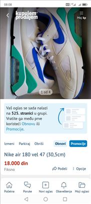 Nike air 180 vel 47 (30,5cm)