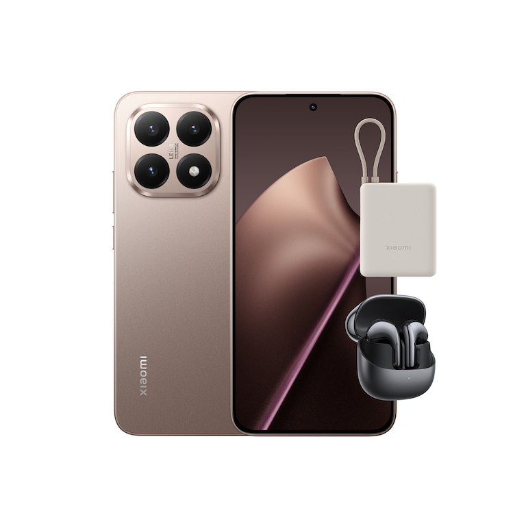 Xiaomi 15T 12/256GB (roze) + Xiaomi Buds 5 (crna) + Xiaomi 33W Power Bank 10000mAh (sa integrisanim kablom) (bež)