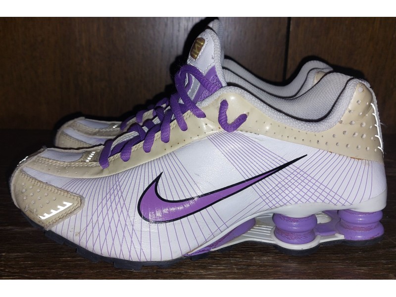 Nike Shox Youth White Purple Sneakers 5Y Lavender