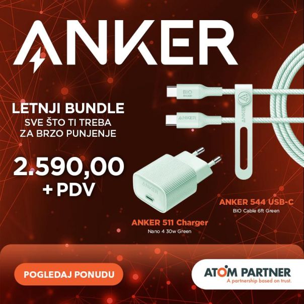 ANKER 511 Charger Nano 4 30w Green + USB-C Cable