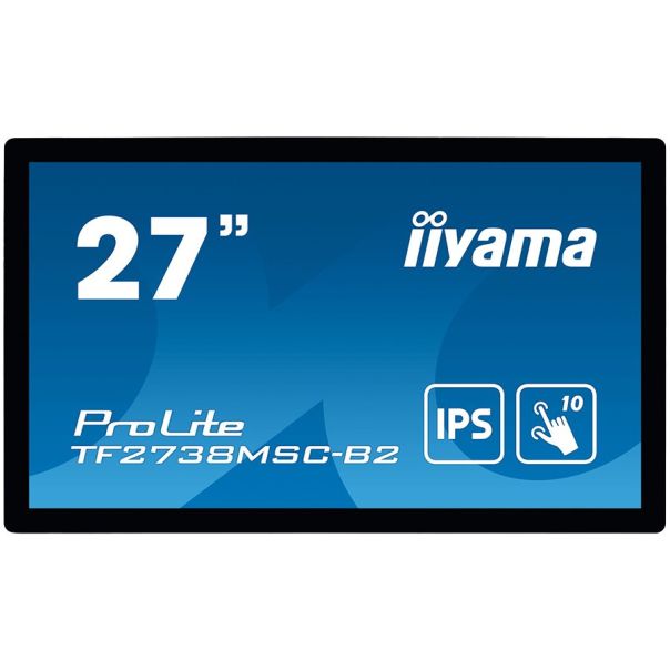 IIYAMA Monitor 27" PCAP Bezel Free Touch FHD IPS DVI HDMI DisplayPort 1000:1 5ms MultiTouch