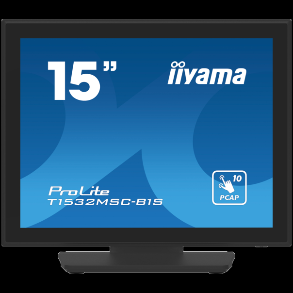 IIYAMA 15" 10P Touch 1024x768 Speakers VGA DisplayPort HDMI,330cd/m² (with touch)