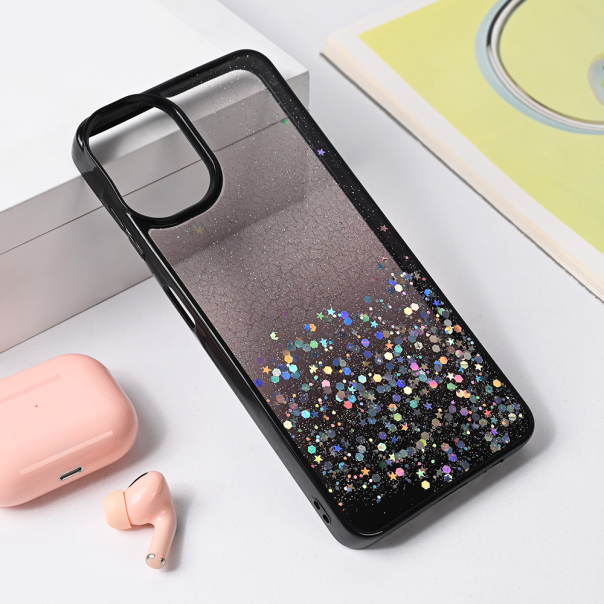 Maska za Samsung Galaxy A06 Frame Glitter crna