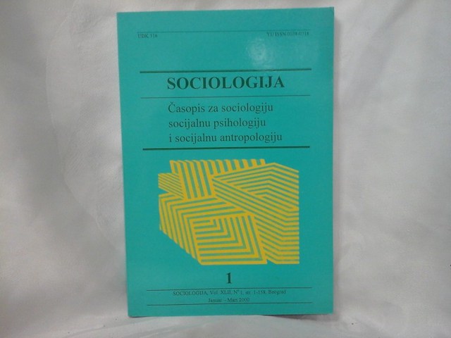 Sociologija časopis za socijologiju socijalnu psihologi