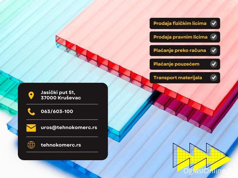 Leksan ploče sa UV zaštitom – jednokomorne i višekomorne, Kruševac