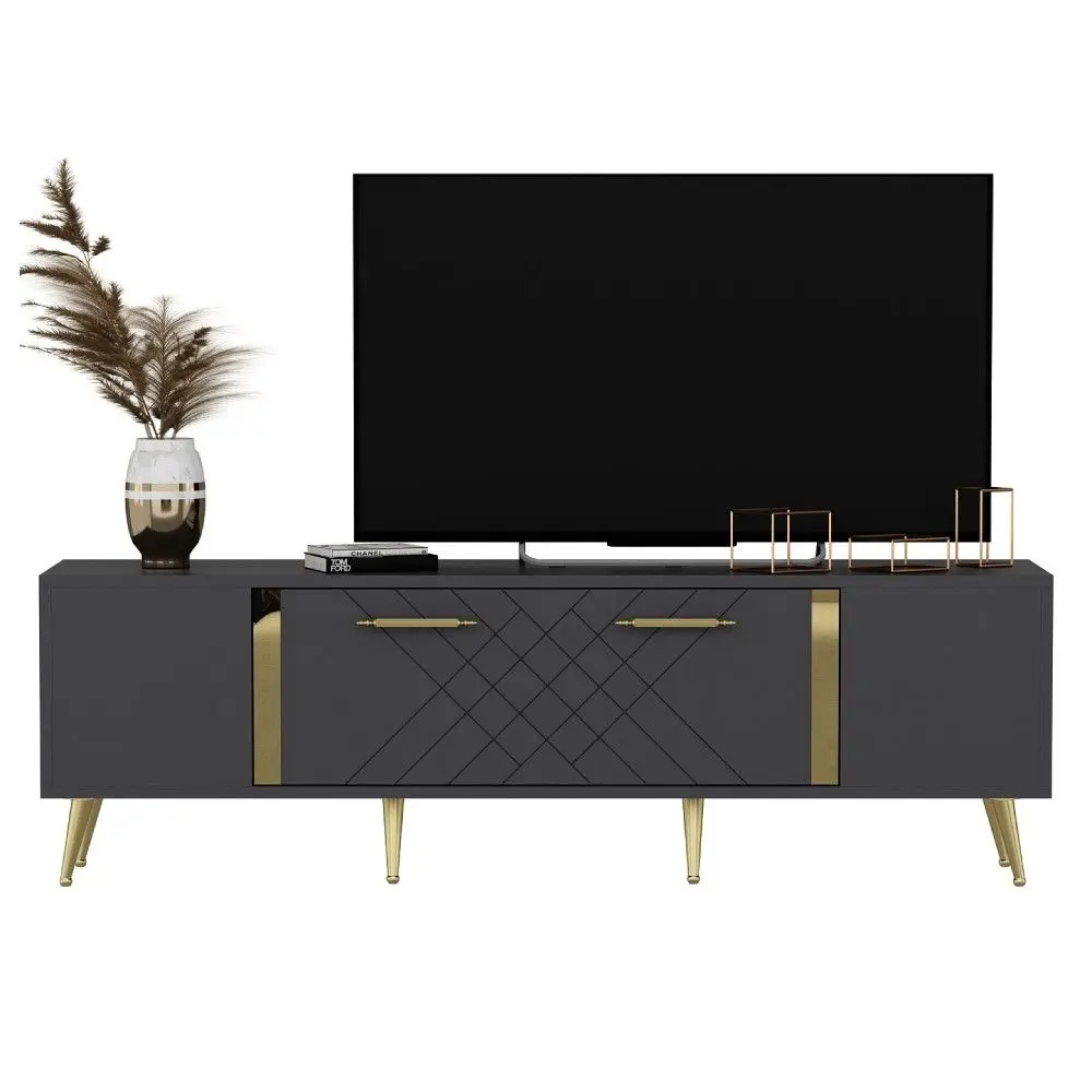 ASIR GROUP Detas Anthracite Gold TV komoda