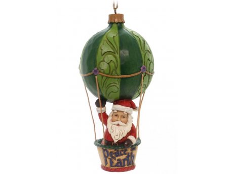 JIM SHORE Santa In Hot Air Balloon Hanging Ornament Figure