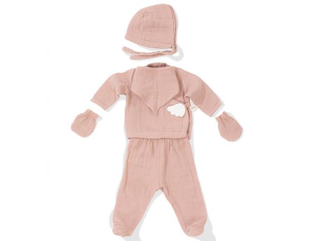 WALLXPERT Set za novorođenče (5 komada) Angel Wings Newborn Baby Set Pink