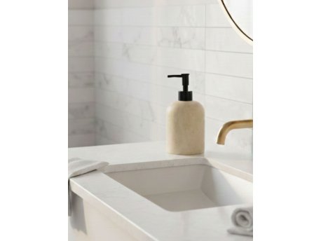 WALLXPERT Dozator za sapun od mermera Etern Beige Black