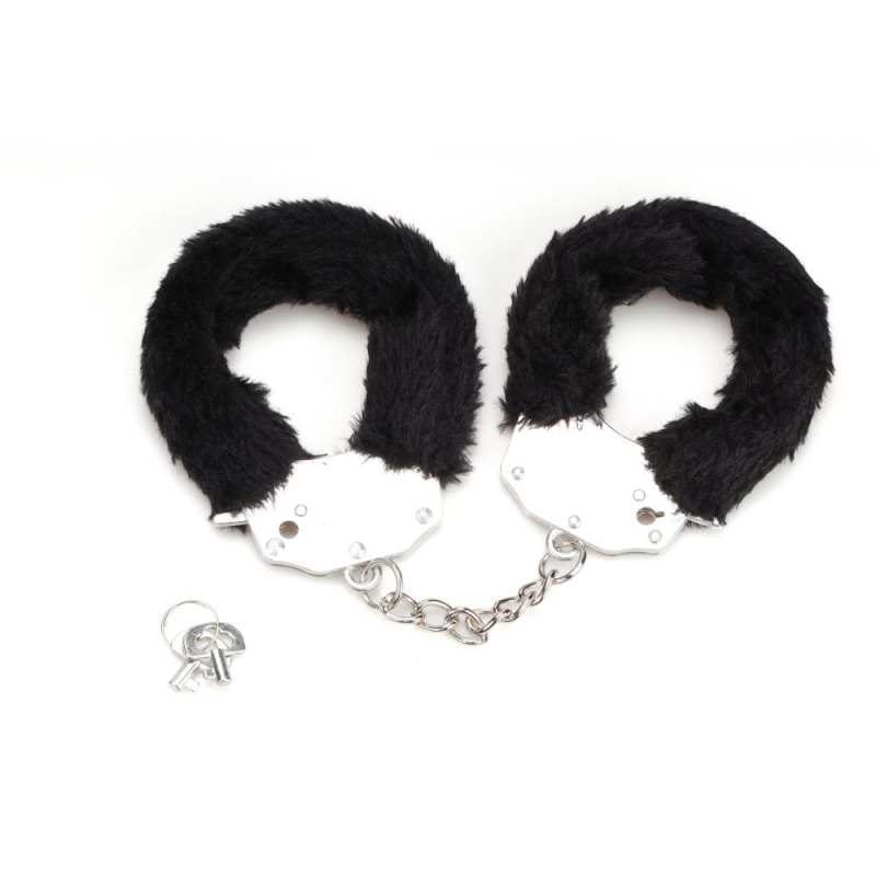 Metalne lisice crno krzno Furry Fun Cuffs