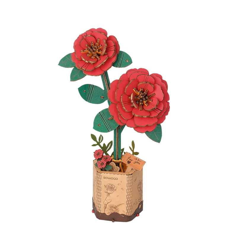 Robotime 3D Puzzle Rowood Red Camellia TW041