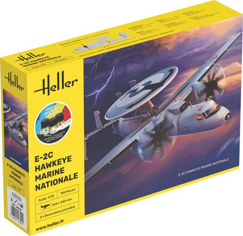 NEW! Heller 58302 Grumman E-2C Hawkeye Marine Nationale - Starter Kit