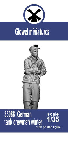 NEW! Glowel Miniatures 35088 German Tank Crewman - Winter Uniform (1 Figure / 3D-Printed)