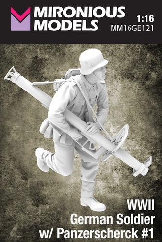 NEW! Mironious Models 16GE121 German WWII Soldier with Panzerscherck No.1
