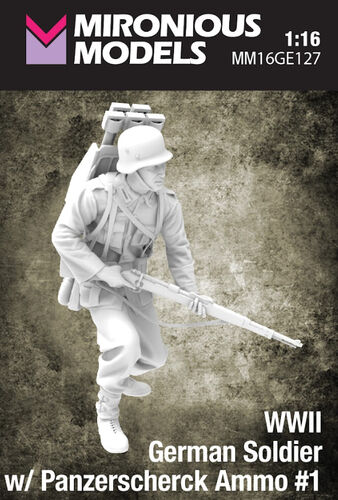 NEW! Mironious Models 16GE127 German WWII Soldier with Ammo Panzerscherck No.7