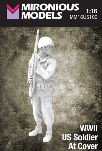 NEW! Mironious Models 16US100 US WWII Soldier at Cover (1 Figure)