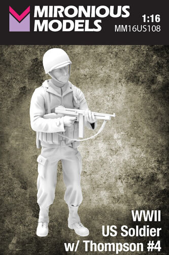 NEW! Mironious Models 16US108 US WWII Soldier with Thompson No.4 (1 Figure)