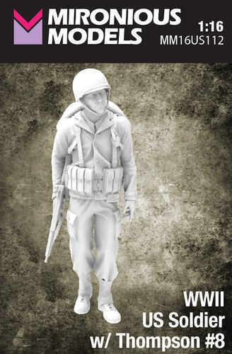NEW! Mironious Models 16US112 US WWII Soldier with Thompson No.8 (1 Figure)