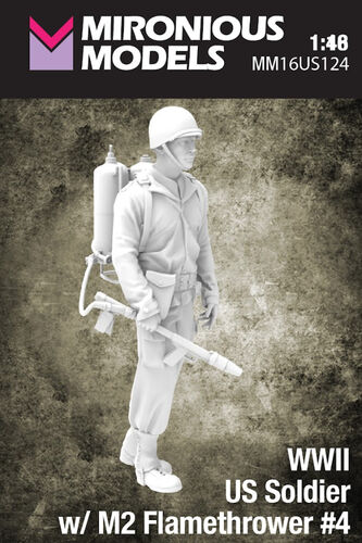 NEW! Mironious Models 16US124 US WWII Soldier with M2 Flamethrower No.4 (1 Figure)