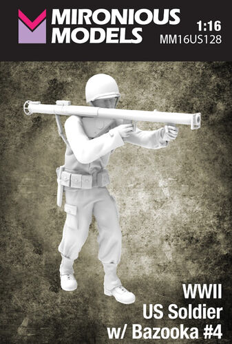 NEW! Mironious Models 16US128 US WWII Soldier with Bazooka No.4