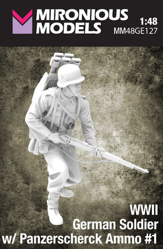 NEW! Mironious Models 48GE127 German WWII Soldier with Ammo Panzerscherck No.7 (1 Figure)