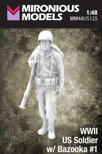 NEW! Mironious Models 48US125 US WWII Soldier with Bazooka No.1 (1 Figure)
